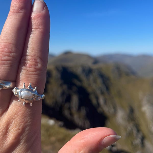 Blue Sapphire Celestial Ring Silver Signet Ring - Etsy