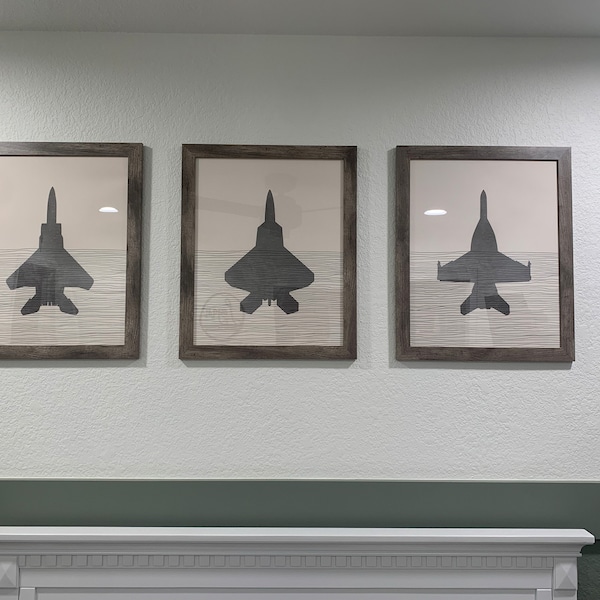 Airplane Wall Art - Boys Room Decor, Fighter Jet Wall Art, Room Decor ...