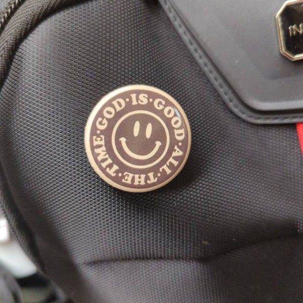 Two** God is Good Button Pins, Pinback Buttons, Vintage Button Pins for ...