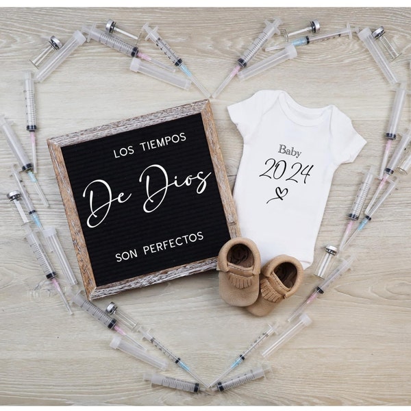IVF Pregnancy Announcement: Syringe Heart, Editable Baby Reveal ...