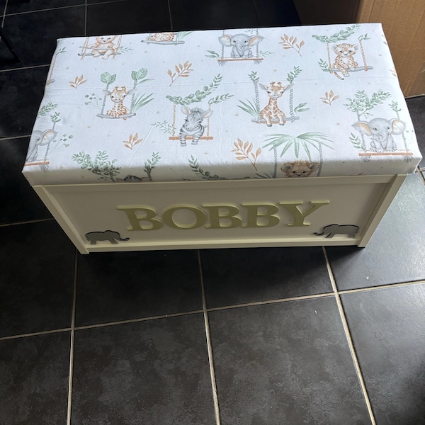 Personalised Toy Box, Cushion Top, Named Box - Etsy UK