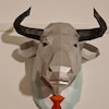 Bull in a Suit digital Papercraft Kit DIY Bull Head, Paper Craft ...