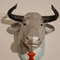 Bull in a Suit digital Papercraft Kit DIY Bull Head, Paper Craft ...