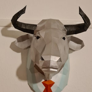 Bull in a Suit digital Papercraft Kit DIY Bull Head Paper - Etsy Canada