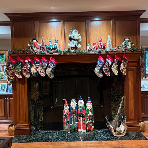 Needlepoint Christmas Stockings Personalized Santa Nutcracker Reindeer ...