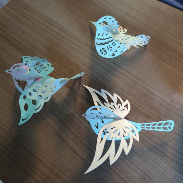 Layered 3d Birds Svg Bundle, Paper Bird Template, DIY Decor Svg Cut ...