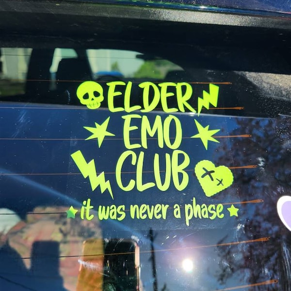 Elder Emo Club Vinyl Decal Sticker for Tumbler, Car, Truck, Cup, Bottle ...