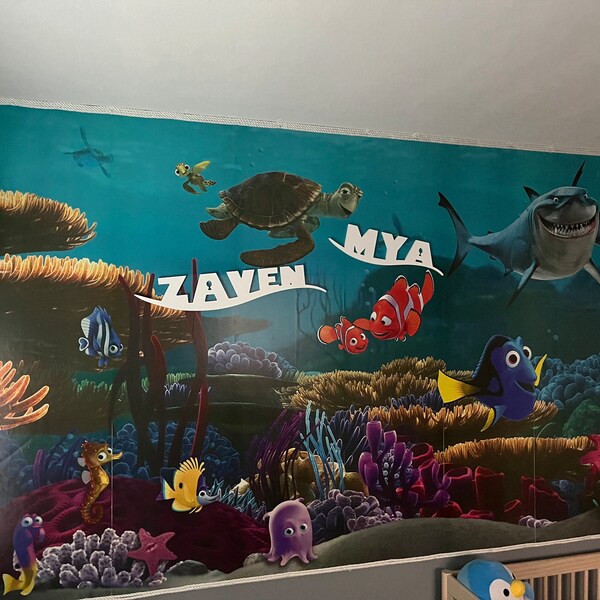 Kid Room Decor- Baby Room Decor- Wooden Name Sign-wooden Cutout-nemo ...