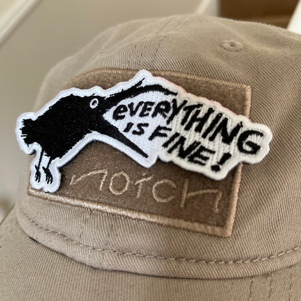 Everything is Fine Raven Iron-on Patch | Humorous Crow Embroidered ...
