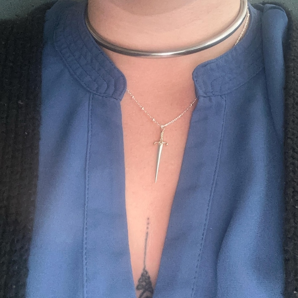 Dagger Necklace • Edgy Jewelry • Layering Necklace • Goth Style • Knife ...