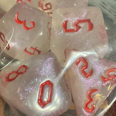 GLITTER CHARM Dnd Dice Set for Dungeons and Dragons, Pink Sparkly ...