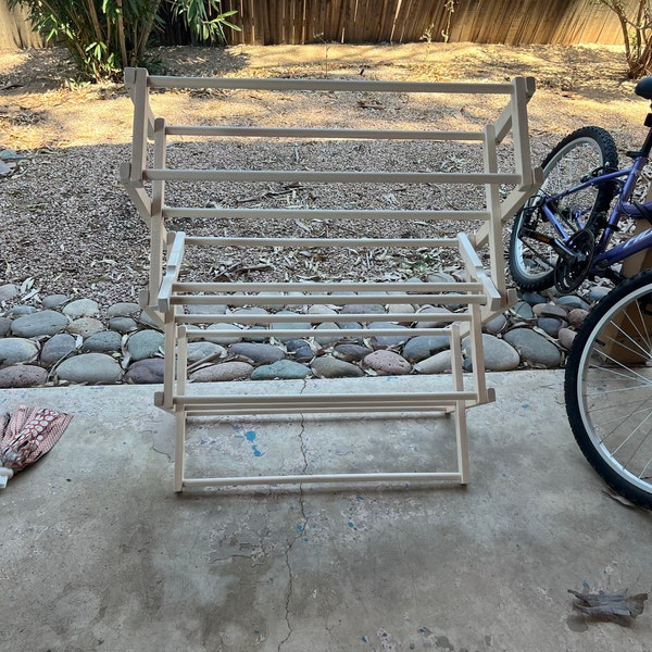 Folding Spiral Clothes Drying Rack Wooden - Amish Handmade - Etsy