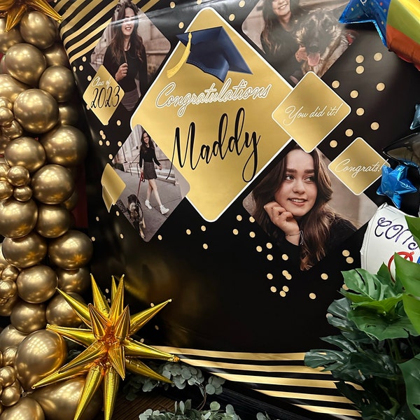 Graduation Photo Backdrop | Personalized Photo Backdrop | Class of 2023 ...