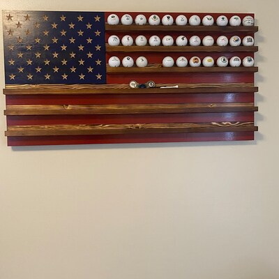 American Golf Ball Wooden Flag Display, Holds 87 Balls - Etsy