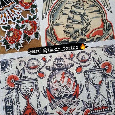 Traditional Tattoo Flash Life and Death - Etsy