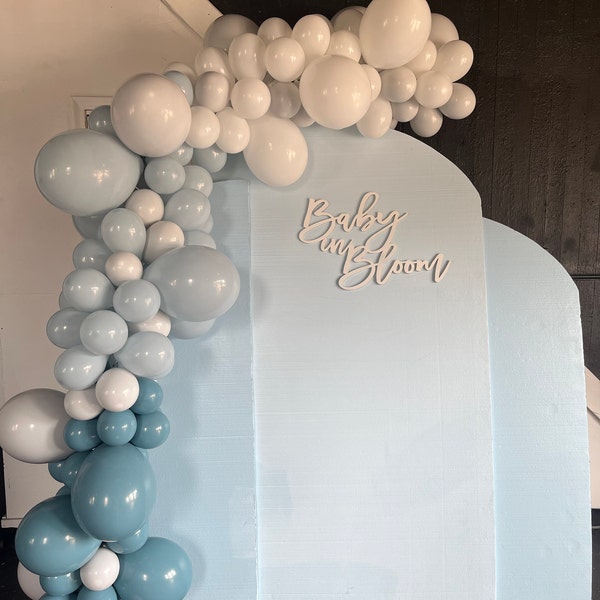 Pacific Balloon Garland Kit With Shades of Blue Slate Blue Dusty Sand ...