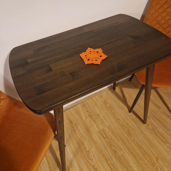 Oval Dark Walnut 2 Person Dining Table, Small Space Narrow Dinning ...