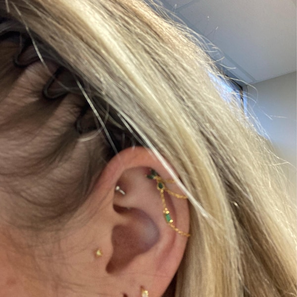 Implant Grade Titanium Chain Hoop Conch, Septum Ring Piercing F128 ...