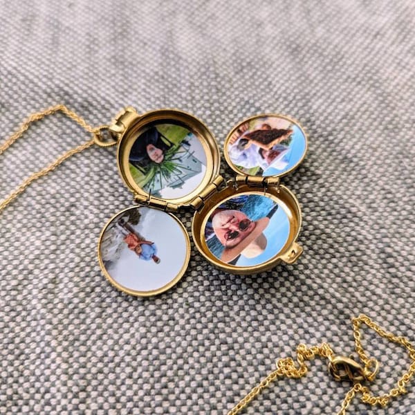 Incredible Four-way Locket Necklace Family Album Lockets Mourning ...