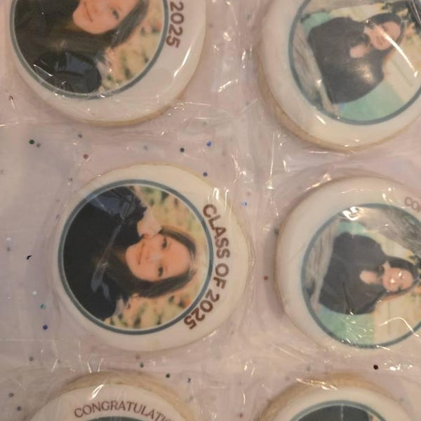 2 Dozen Mini Edible Photo Cookies Graduation - Etsy
