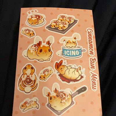 Cinnamon Buns Vinyl Sticker Sheet - Etsy