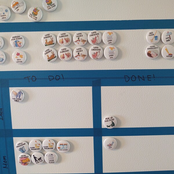 Chore Responsibility Behavior Chart School Magnets 1" -mix and Match ...