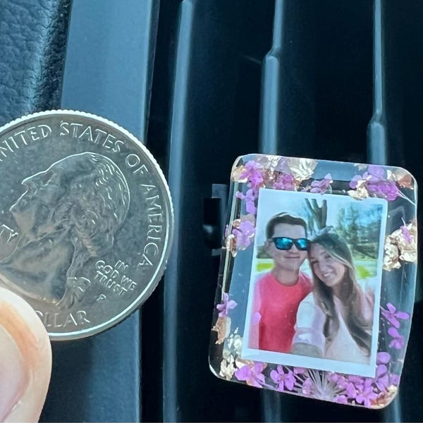 Mini Personalized Resin Photo Car Vent Clip, Anniversary/couples Gift ...