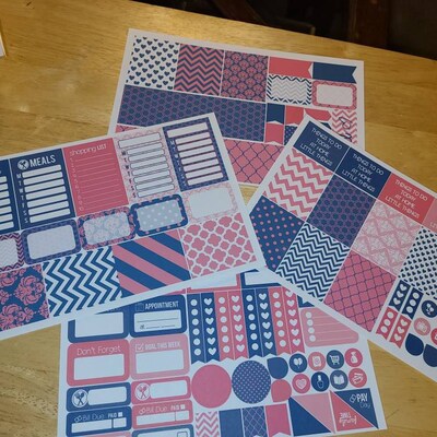Navy Pink and Coral Planner Stickers Weekly Kit to Be Used With Erin ...