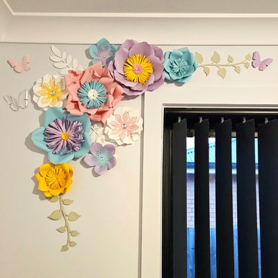 Daisy Fields Paper Flower Wall Decor, Decorative Paper Flower Wall ...