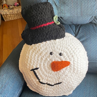 Snowman Pillow Crochet Pattern, PDF Instant Download Winter Decor - Etsy