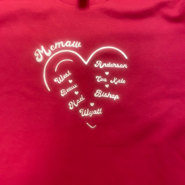 Heart With Grandchildren Names SVG// Multiple Grandmother Names and 2 ...