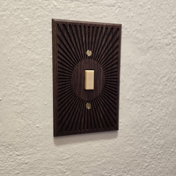 3 Pack Arch Wood Light Switch Plate Cover for Single Gang Outlet Switch ...