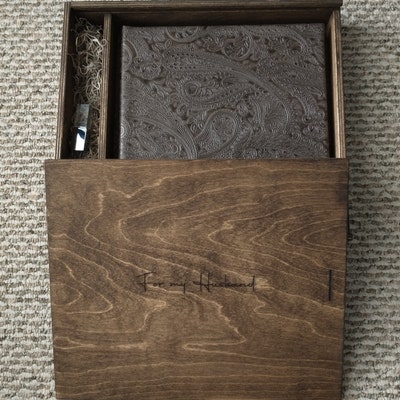 Custom Size Album Box With USB Section Laser Engraving Included Sizes ...