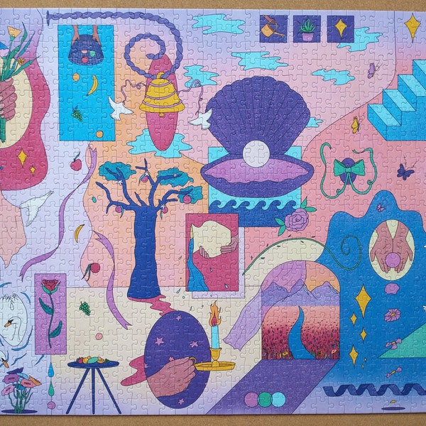 Tiles 1000 Piece Jigsaw Puzzle, Pink Puzzle, Modern Jigsaw Puzzles ...