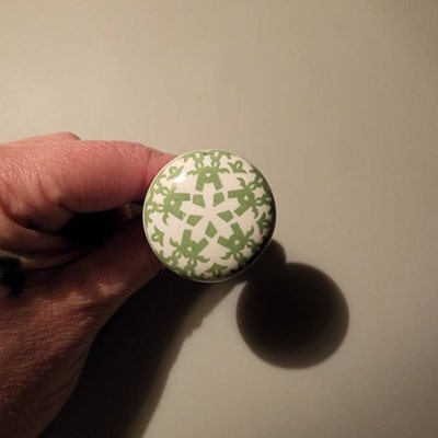 Red and White Assorted Ceramic Knobs Hand Painted Ceramic Door - Etsy