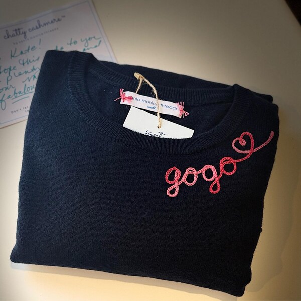 I Can't I've Got Mahj Embroidered CASHMERE Sweater, Mahjong Player ...