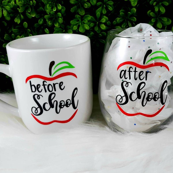 Before After School SVG File, Teacher SVG, Apple SVG File, Cricut ...