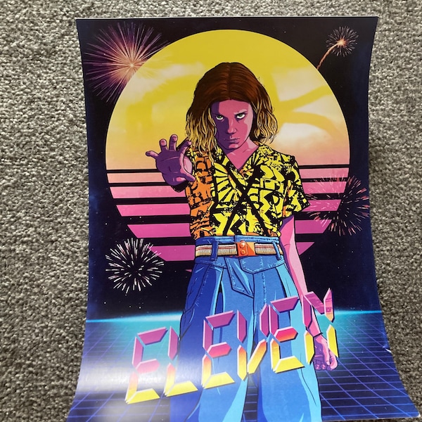 Eleven A3 A4 Poster Print Retro 80s 11 Wall Print Fan Made Digital ...