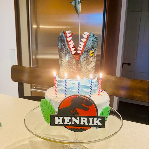 Mosasaurus Inspired Fondant Cake Topper - Etsy