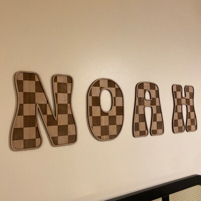 Boys Room Decor Large Checkered Letter, Boys Skater Nursery Wall Art ...