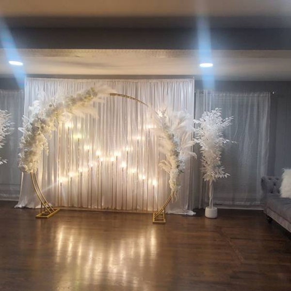 Set of 2 Golden Reed LED Lights | Wedding Backdrop Stands - Etsy