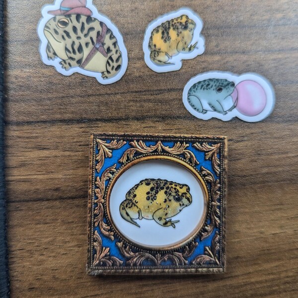 Tiny Framed Toad Print - Etsy