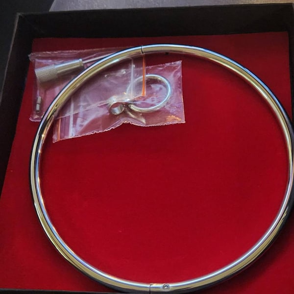 6mm Curved Rolled Steel Rose Gold Collar With Matching Removable Ring ...