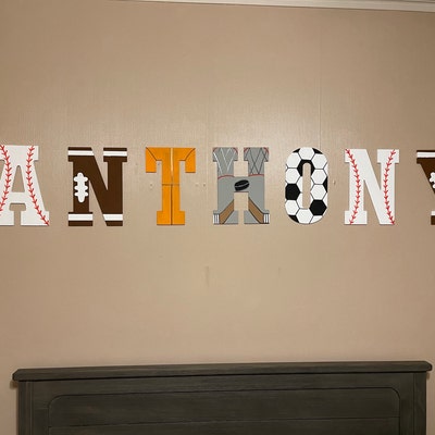 Sport Theme Letters, Wall Letters, Personalized Letters, Kids Decor ...