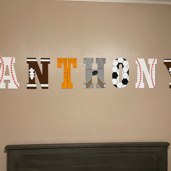Sport Theme Letters, Wall Letters, Personalized Letters, Kids Decor ...