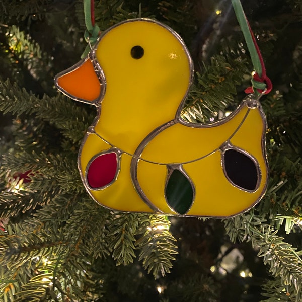 Holiday Rubber Duckie Stained Glass Pattern Bundle of 2 Digital ...