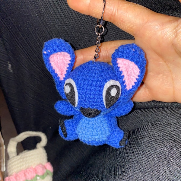 Ready-to-ship:stitch Crochet Keychain, Handmade Decor, Amigurumi Toys ...