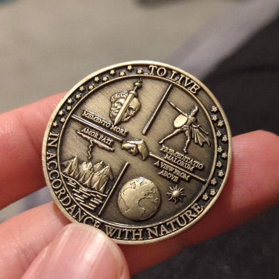 Stoic Coin Cardinal Virtues Memento Mori Amor Fati... - Etsy