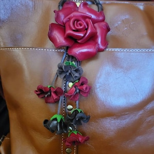 Karen's ORANGE Daisy Small-eeerr Leather Keychain & Charm With Antique ...