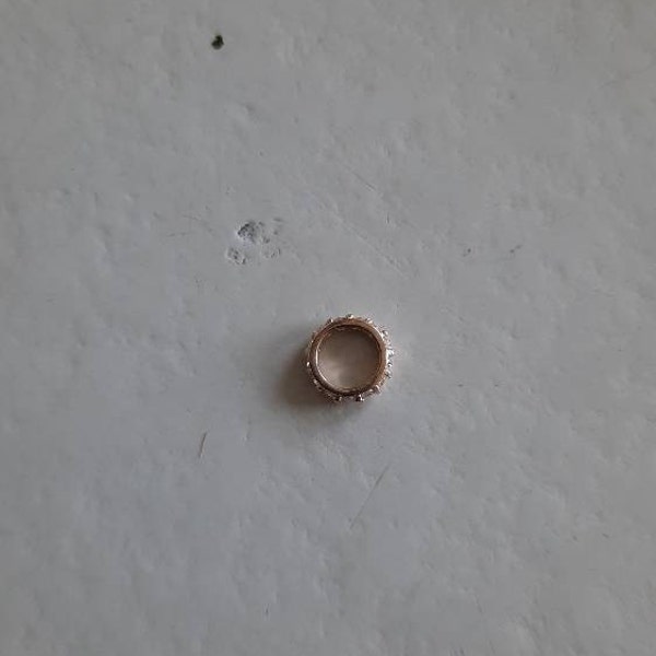 14K Solid Italian Gold Diamond Rondels, Charm Rondel, Diamonds, Bezel ...